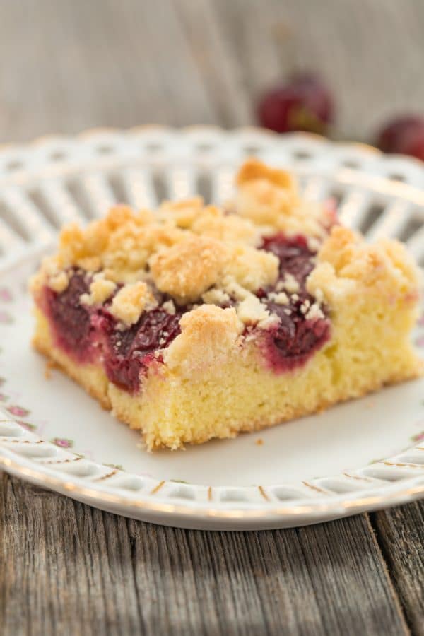 Homemade Cherry Cake with Crumbles