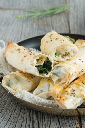 Turkish Borek with Spinach and Cheese