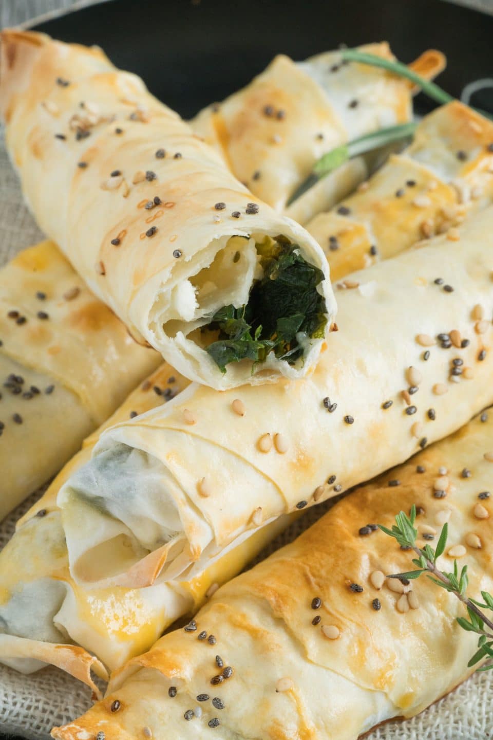 Turkish Borek with Spinach and Cheese