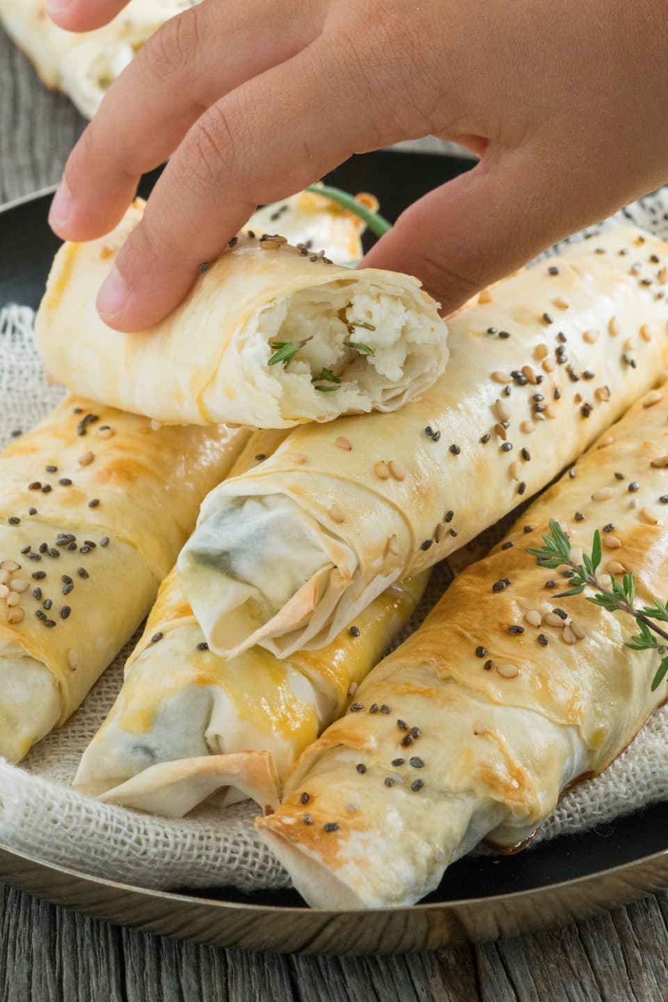 Turkish Borek with Spinach and Cheese